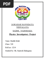 Class 12 Investigatory Project | PDF | Refraction | Refractive Index