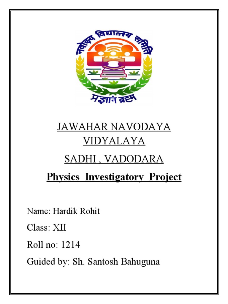Physics Investigatory Project on Refractive Indices | PDF | Prism ...