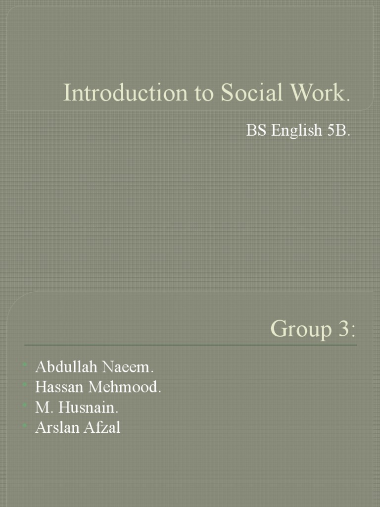 Introduction To Social Work | PDF