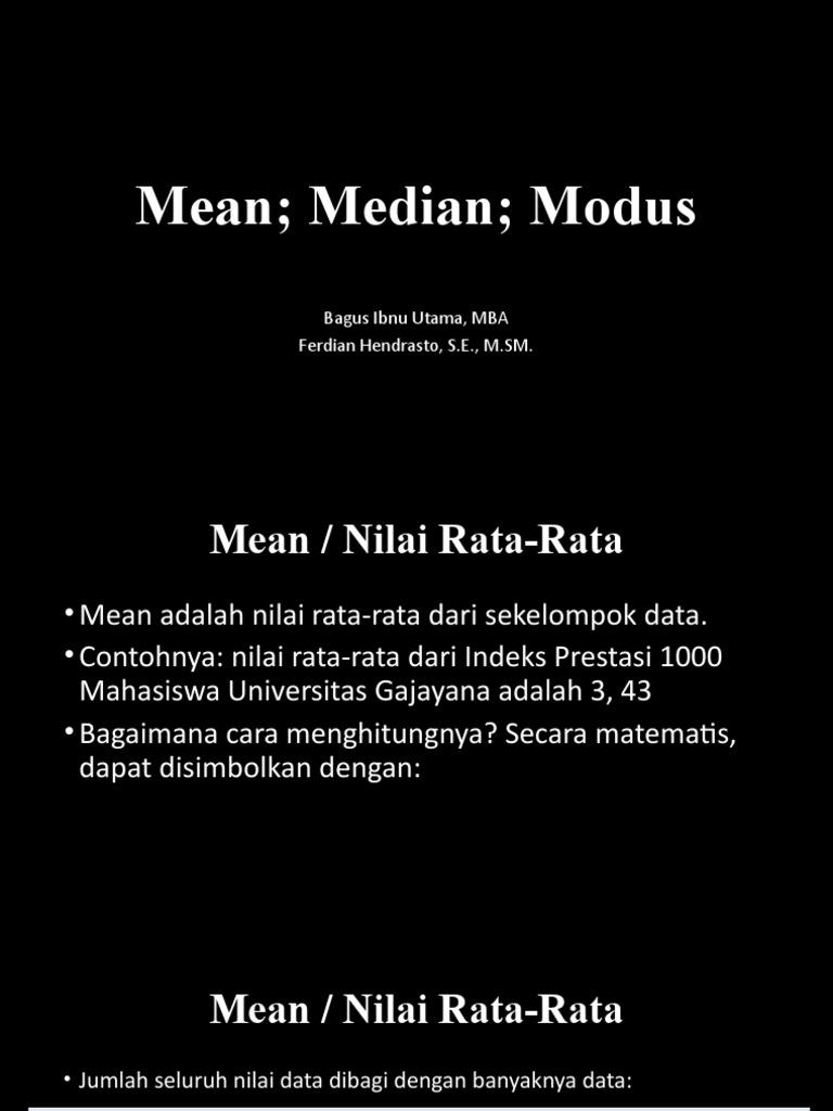 Mean Median Modus | PDF