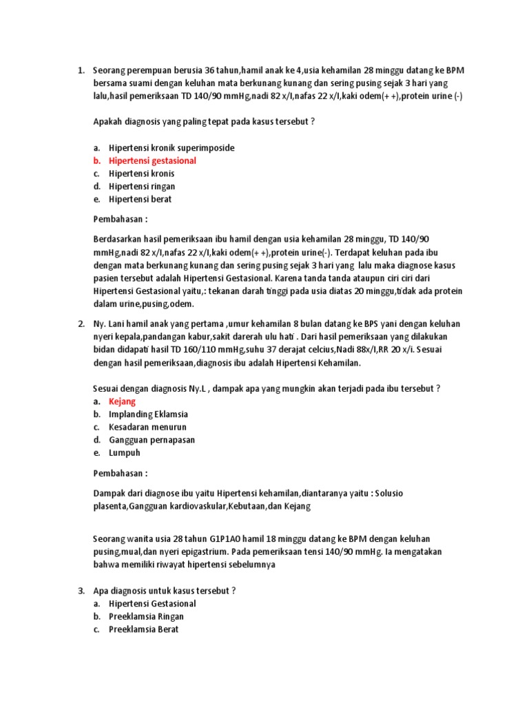SOAL KASUS HIPERTENSI (Fiencen Reisa) | PDF