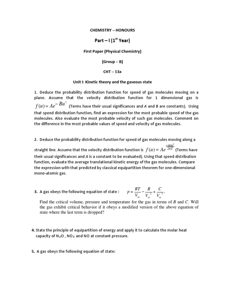Chemistry Question Bank | PDF | Reaction Rate | Gases