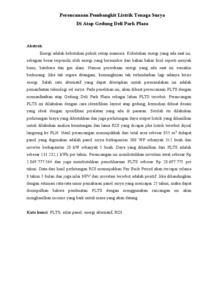 Perancangan PLTS | PDF | Sains & Matematika | Teknologi & Rekayasa
