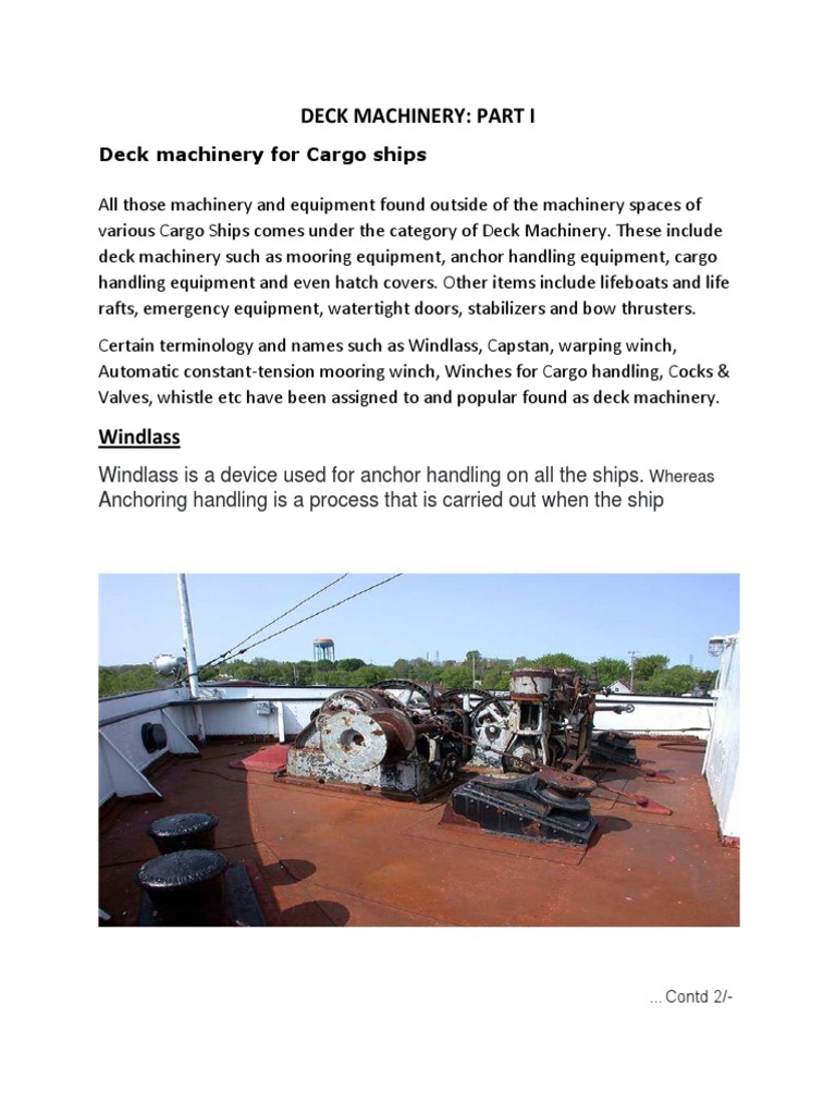 Deck Machinery | PDF | Crane (Machine) | Anchor