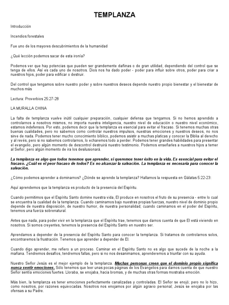 La Templanza | PDF | espíritu Santo | Razón