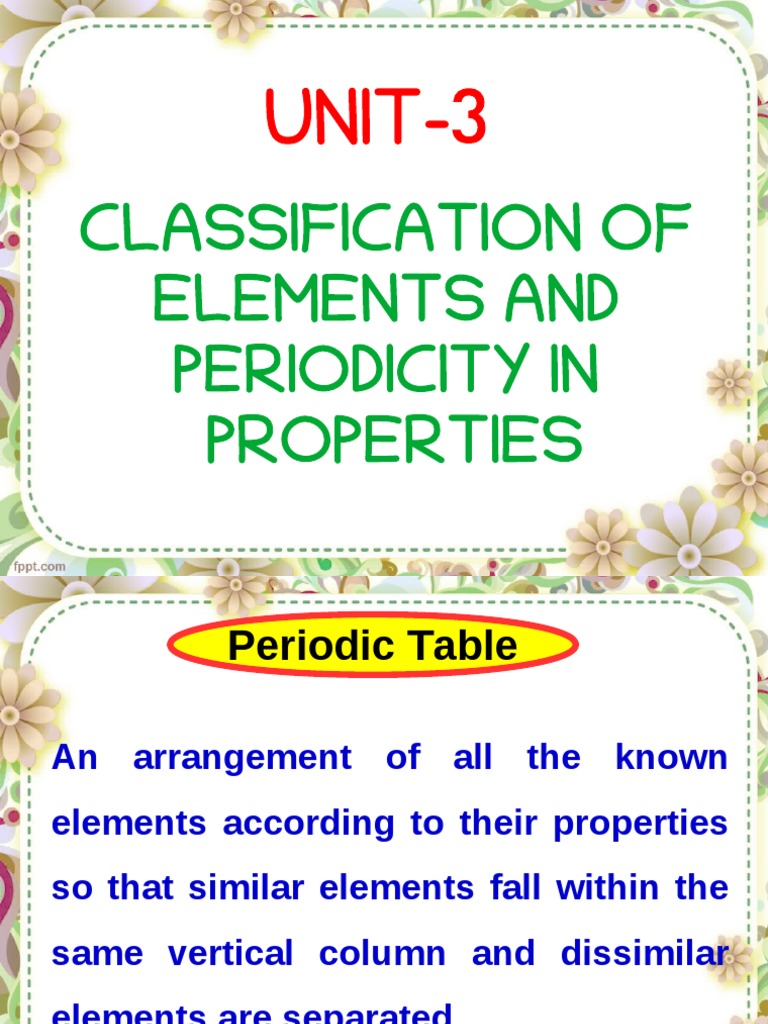 Classification of Elements and Periodicity | PDF | Ion | Chemical Bond