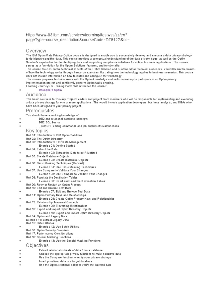 Introduction To IBM Optim Solutions and Test Data Management | PDF ...