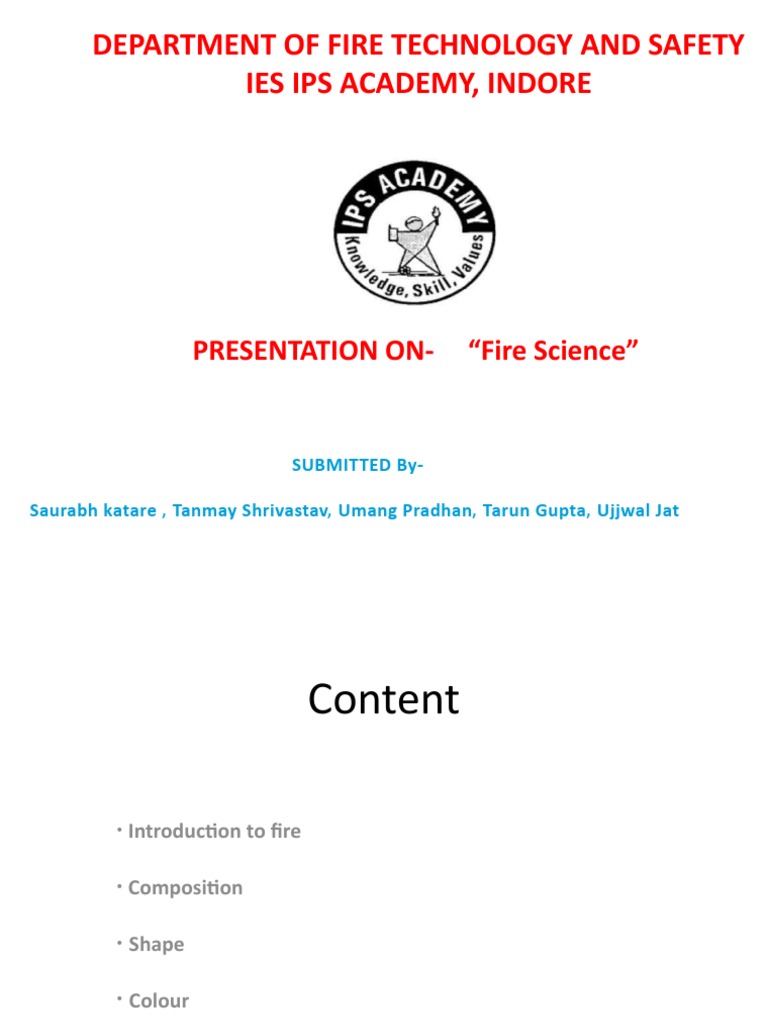 Department of Fire Technology and Safety Ies Ips Academy, Indore | PDF
