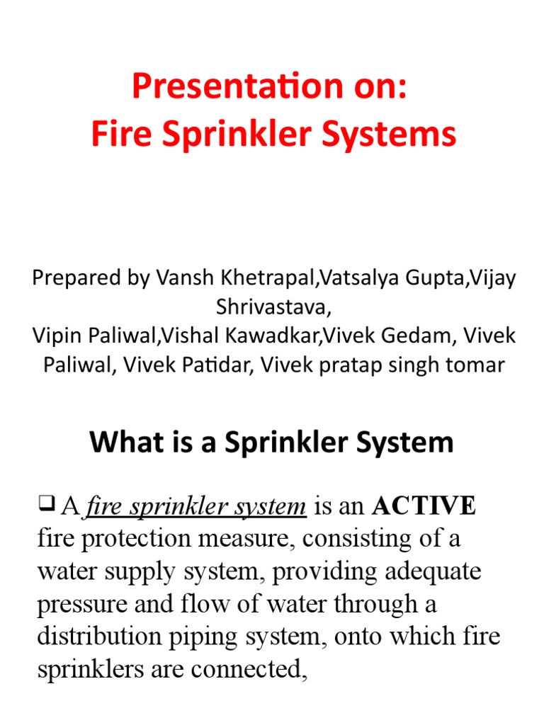 Fire Sprinkler Systems 1 | PDF | Fire Sprinkler System | Building ...