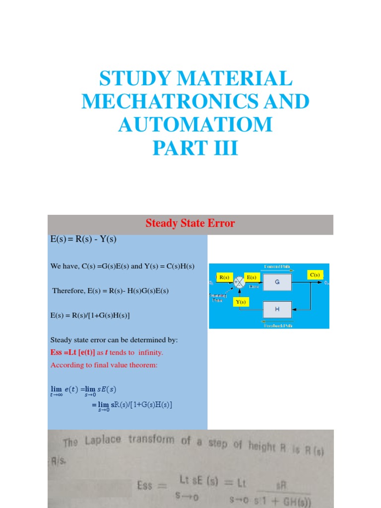 Study Material Mechatronics and Automatiom - Part Iii | PDF ...
