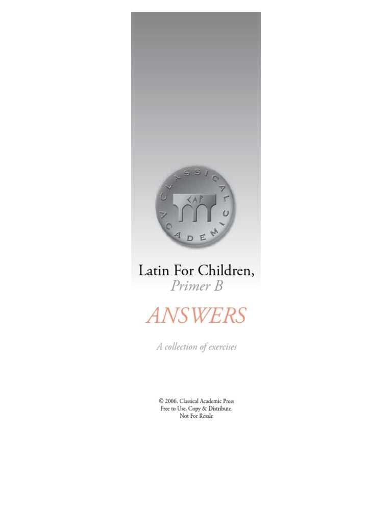 Answers: Latin For Children | PDF | English Language | Latin