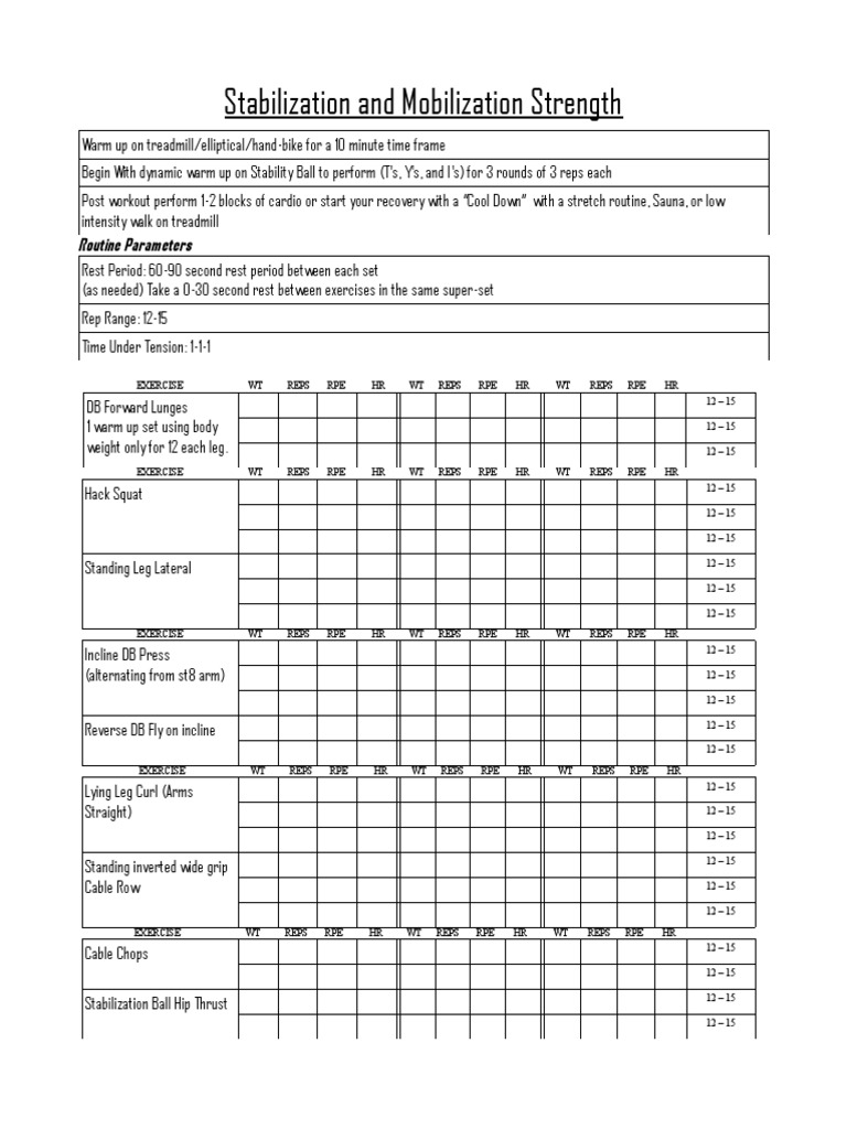 Stability and Mobility Strength Training | PDF | Strength Training | Weight