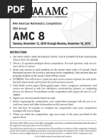 Amc8 2019 Exam | PDF