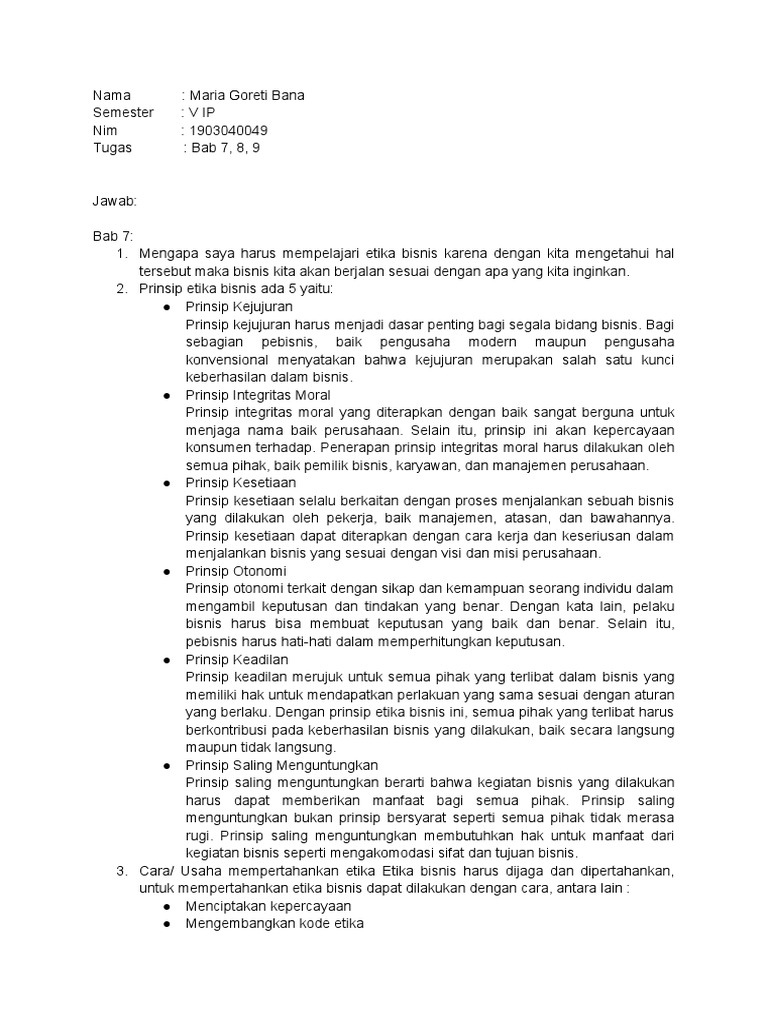 Prinsip Etika dalam Kewirausahaan | PDF | Karier & Perkembangan | Bisnis