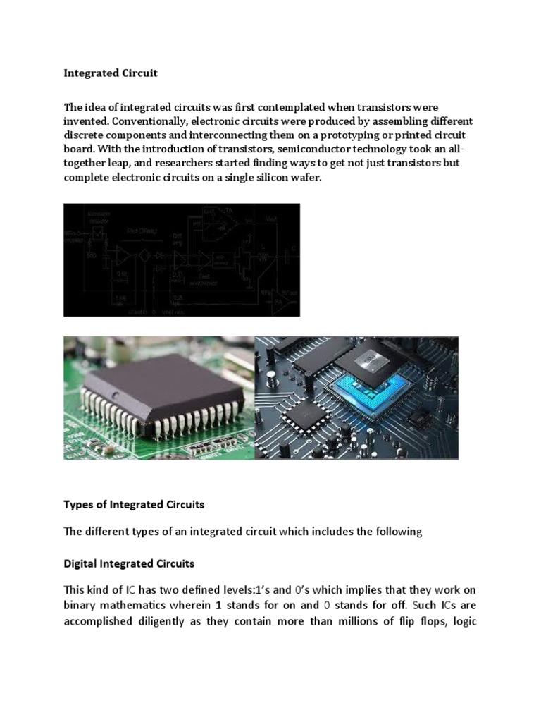 Integrated Circuit: Types of Integrated Circuits | PDF | Integrated ...