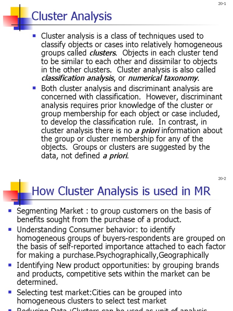 Cluster Analysis: Clusters Classification Analysis Numerical Taxonomy | PDF | Cluster Analysis ...