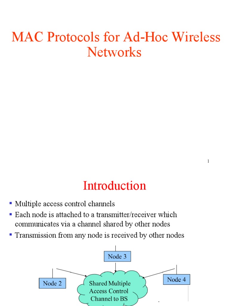 MAC Protocols For Ad-Hoc Wireless Networks | PDF | Channel Access ...