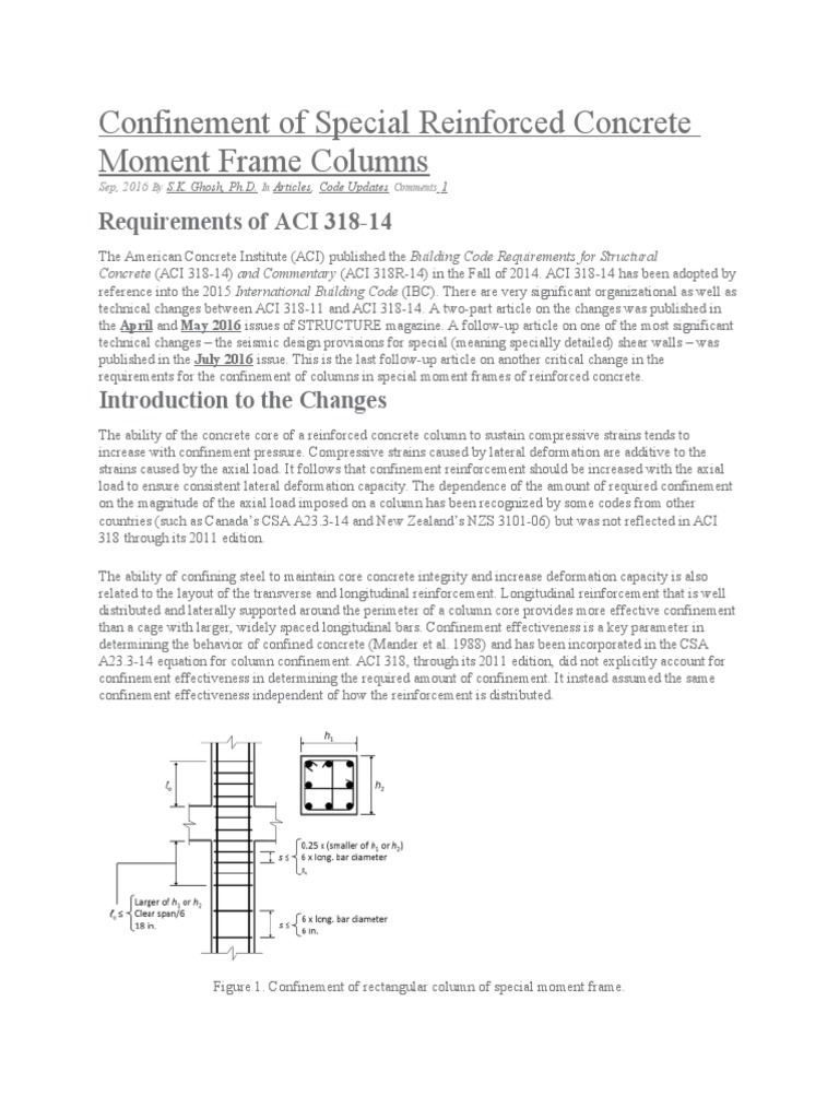 Confinement of Special Reinforced Concrete Columns | PDF | Concrete ...