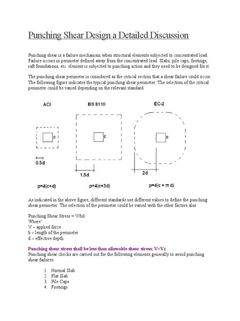 Punching Shear Design in Raft Foundations | PDF | Shear Stress | Stress ...