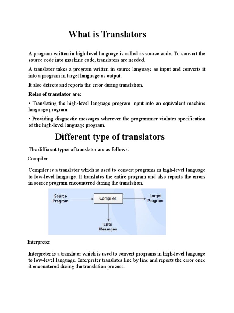 Translators and Its Types | PDF | Compiler | Computer Programming