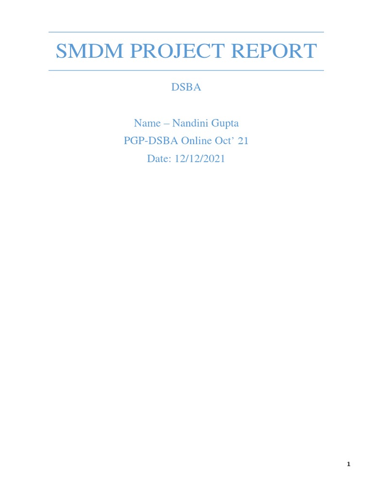 SMDM Project | PDF | P Value | Student's T Test