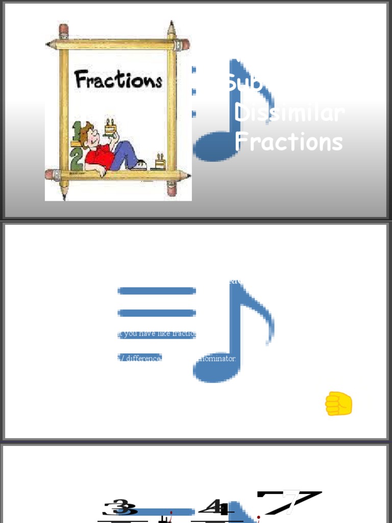 Adding and Subtracting Dissimilar Fractions | PDF | Lexicology | Mathematical Objects