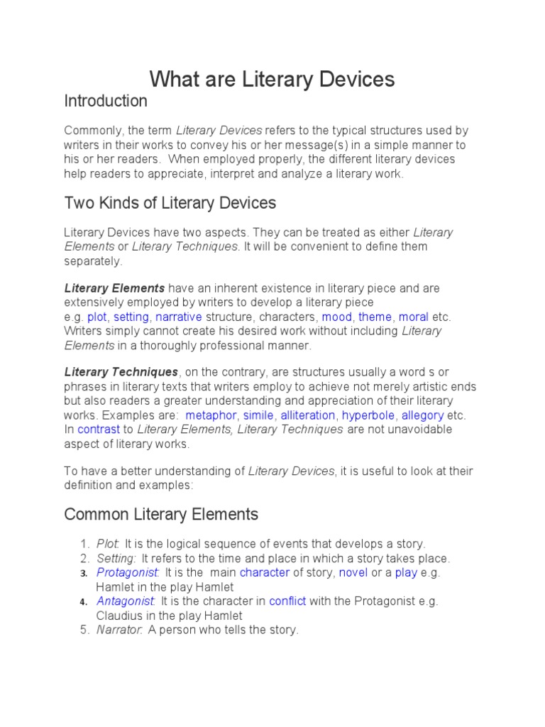 What Are Literary Devices | PDF | Narrative | Plot (Narrative)