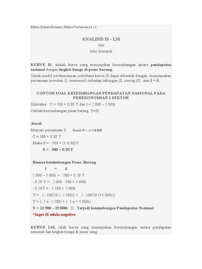 Analisis Is LM | PDF