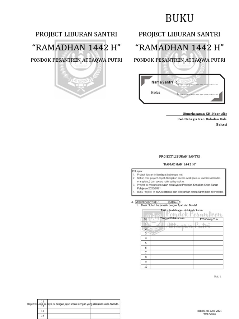 Project Liburan Santri | PDF