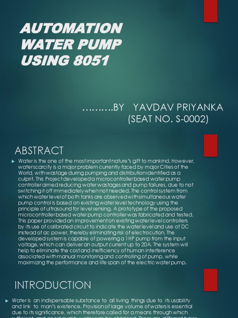 Water Pump | PDF | Water | Microcontroller
