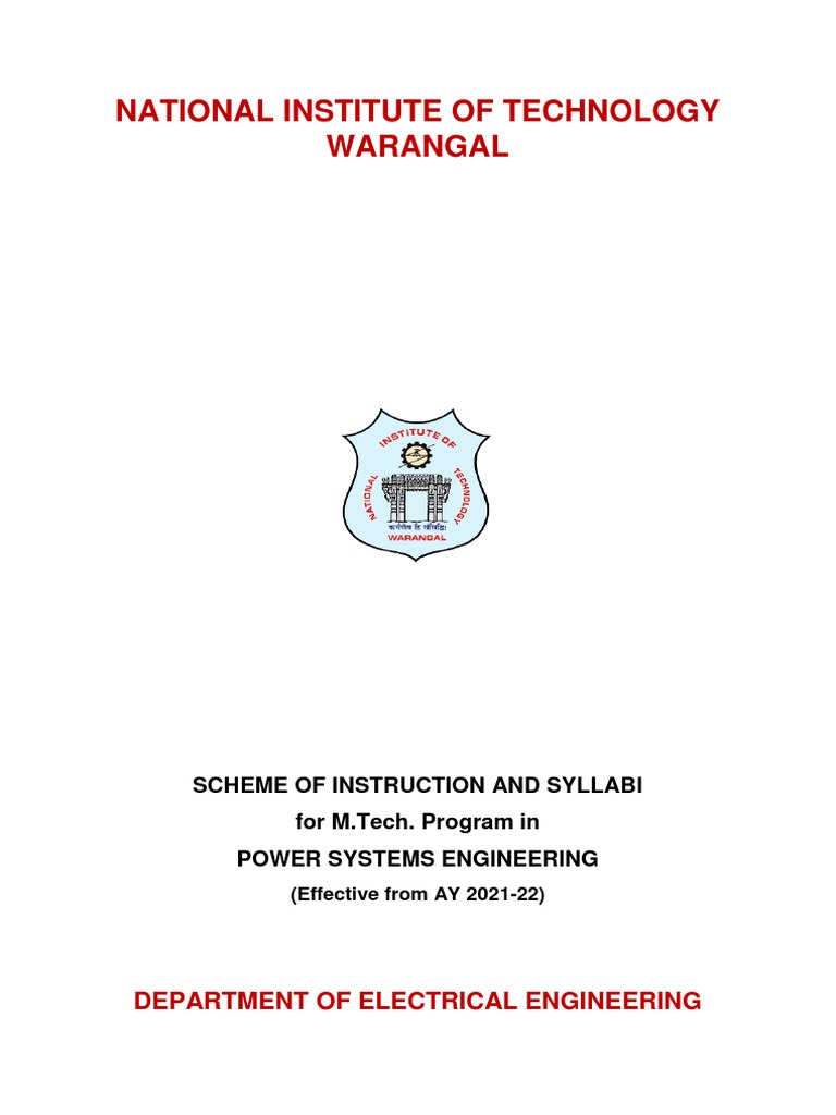 M.Tech Power Systems Syllabus | PDF | Power Electronics | Power Inverter