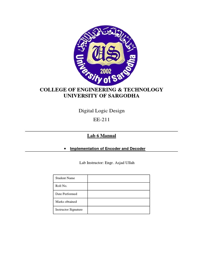 Implement Encoder And Decoder Circuits Pdf Binary Coded Decimal Logic Gate