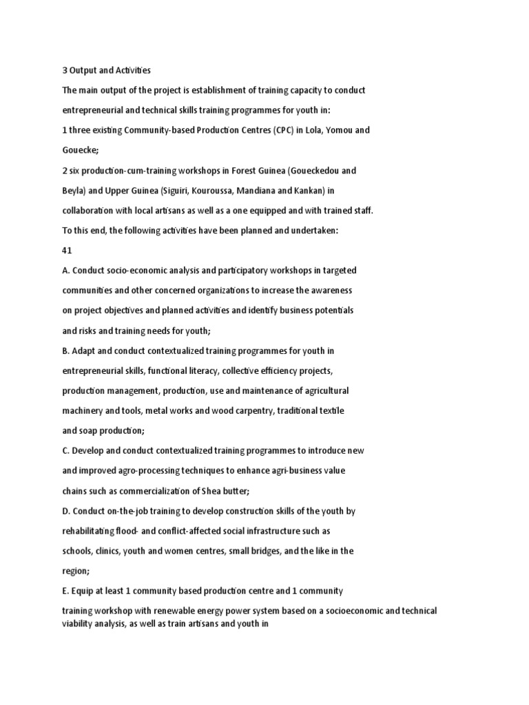 3 Output and Activities | PDF