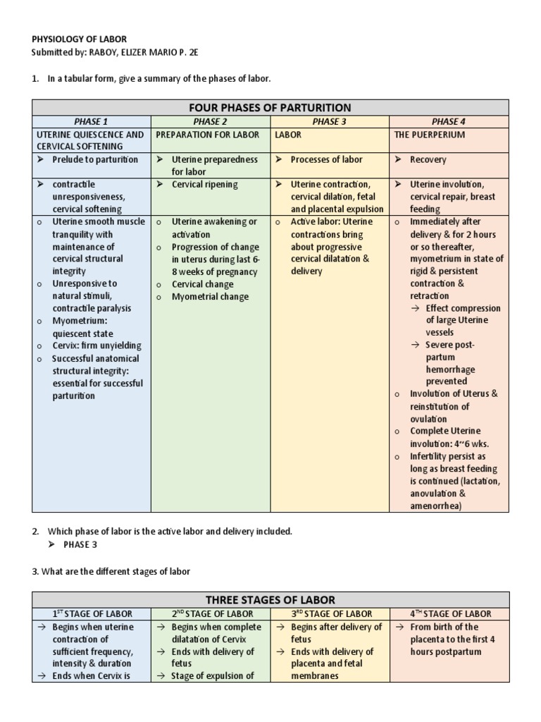 Physiology of Labor | PDF | Childbirth | Uterus