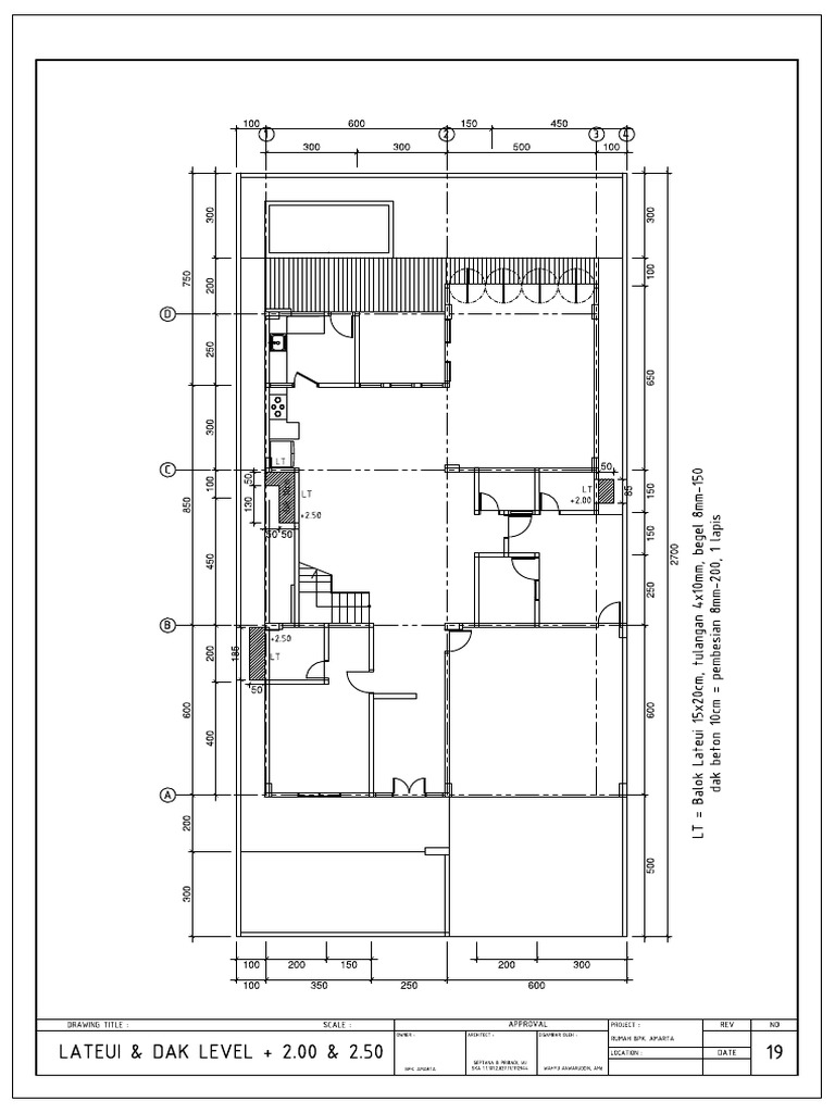 Denah Plat Lantai 2 Dan Dak-2 | PDF