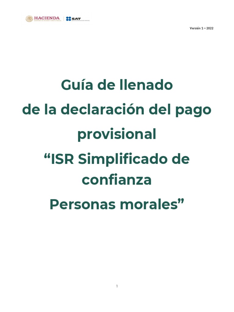 Guía+de+llenado+PP+RESICO+PM2022 23122021 v1 | PDF | Impuesto sobre la ...
