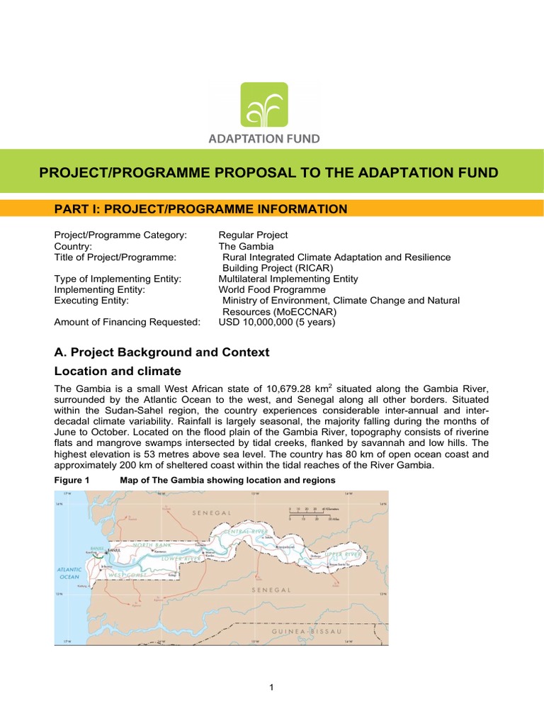 WFP AF Project Proposal The Gambia REV 04sept20 Clean | PDF | Food ...