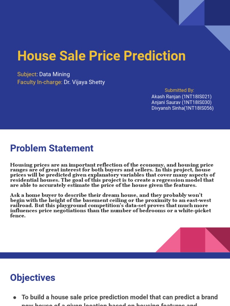 House Sale Price Prediction | PDF | Prediction | Machine Learning