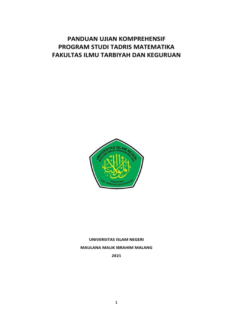 Panduan Ujian Komprehensif Tadris Matematika | PDF