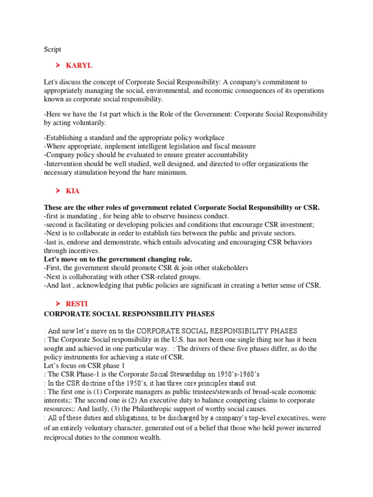 Script GGSR | PDF | Corporate Social Responsibility | Business