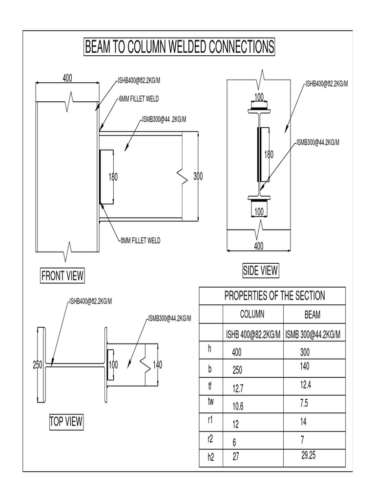 Drawing4-Model Beam To Column Weld | PDF