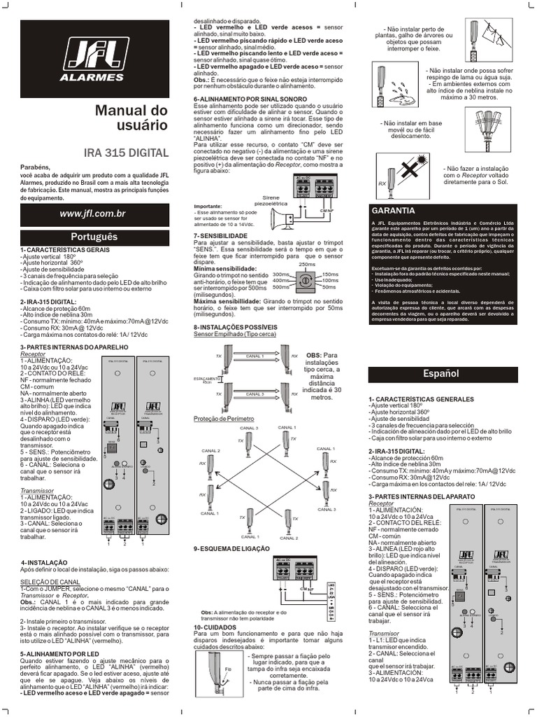 JFL Esp Download Ativos Manual Ira 315 Digital | PDF | Diodo emissor de luz | Engenharia Elétrica