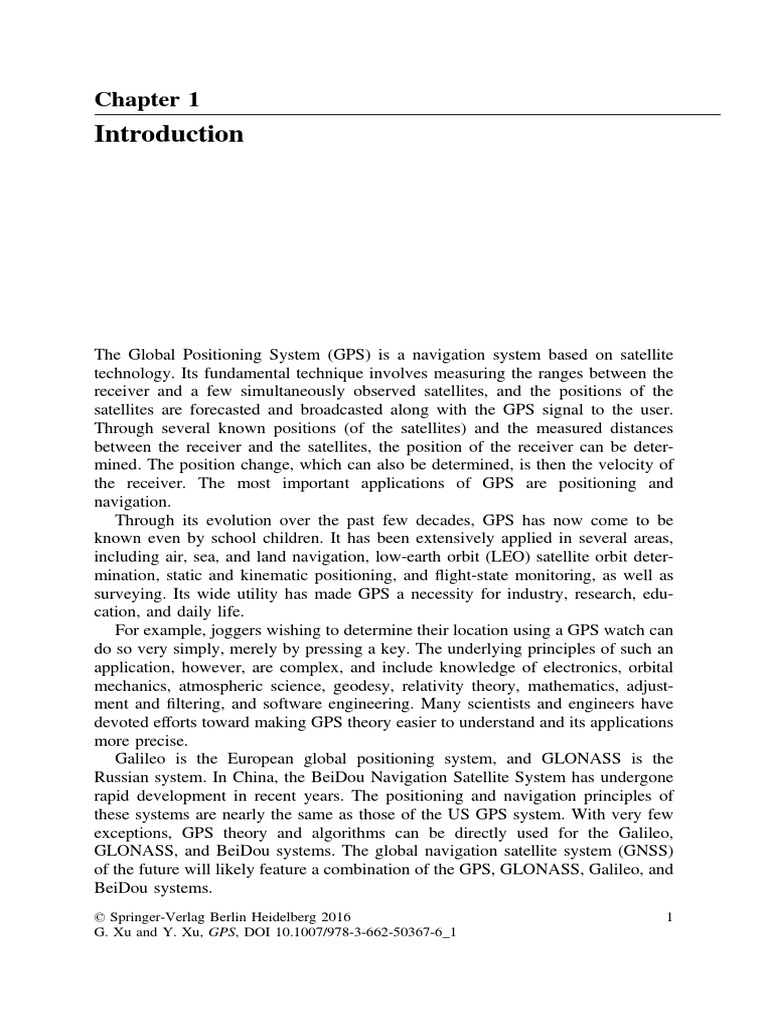 Guochang Xu, Yan Xu - GPS Theory, Algorithms and Applications (2016) - Chapter | PDF | Global ...