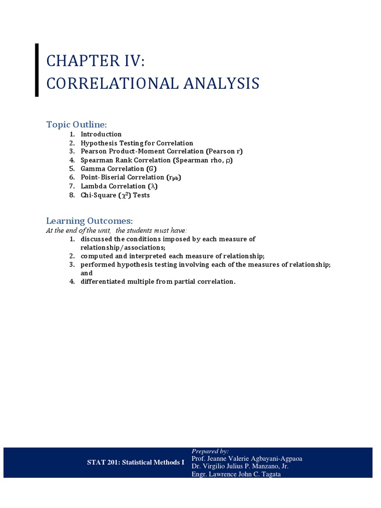 Chapter 4 Correlational Analysis | PDF | Correlation And Dependence ...