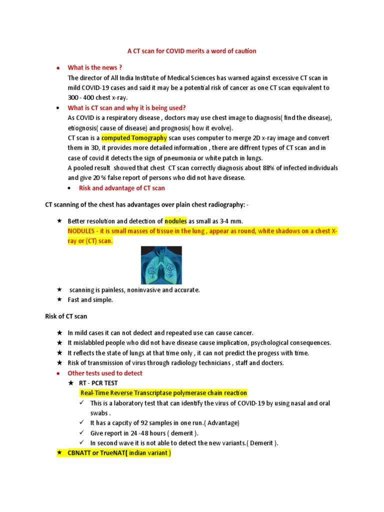 An Informative Analysis of the Risks and Benefits of CT Scans for COVID ...
