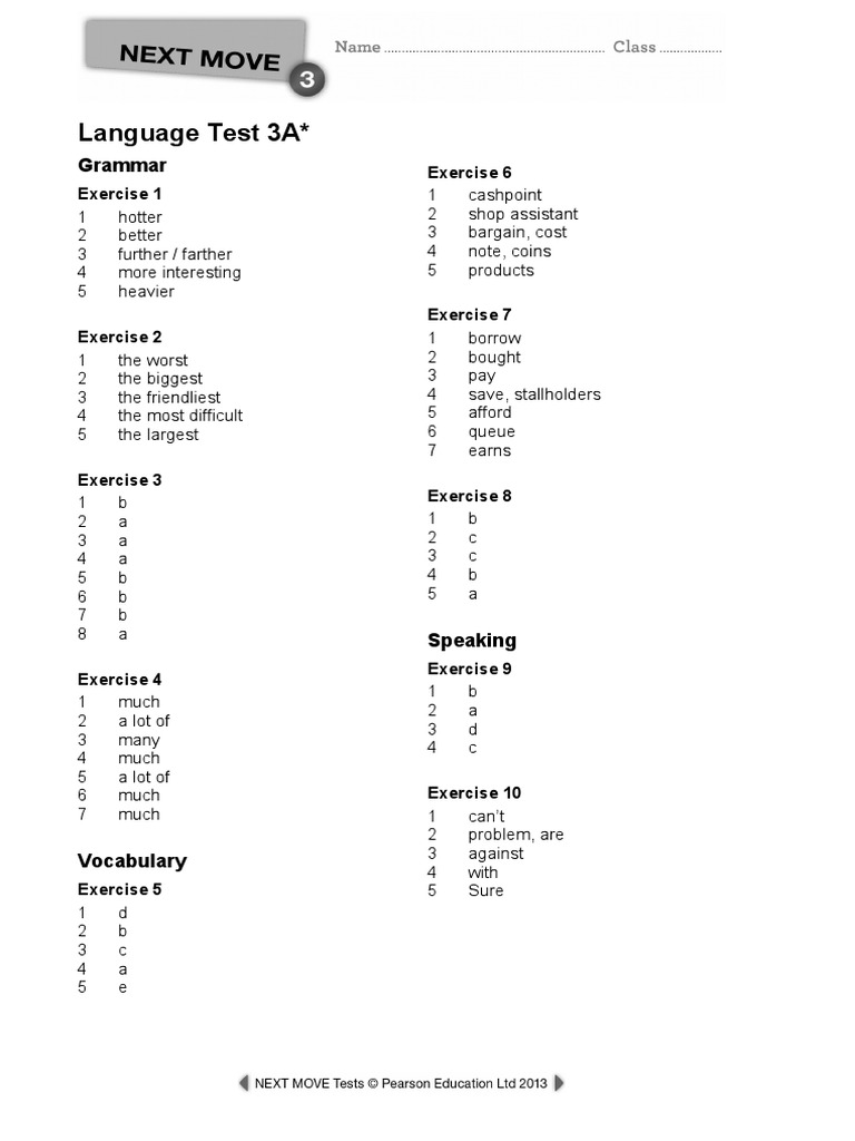 Language Test 3A : Tests Answer Key | PDF | Economies | Banking