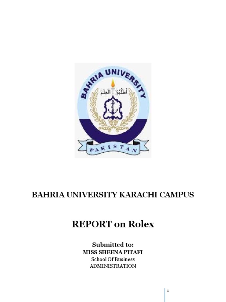 Rolex Report on Mission, Vision and Strategy | PDF | Self Esteem ...