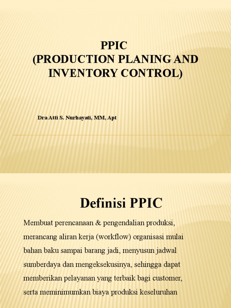 Pengantar PPIC: Perencanaan dan Kontrol | PDF