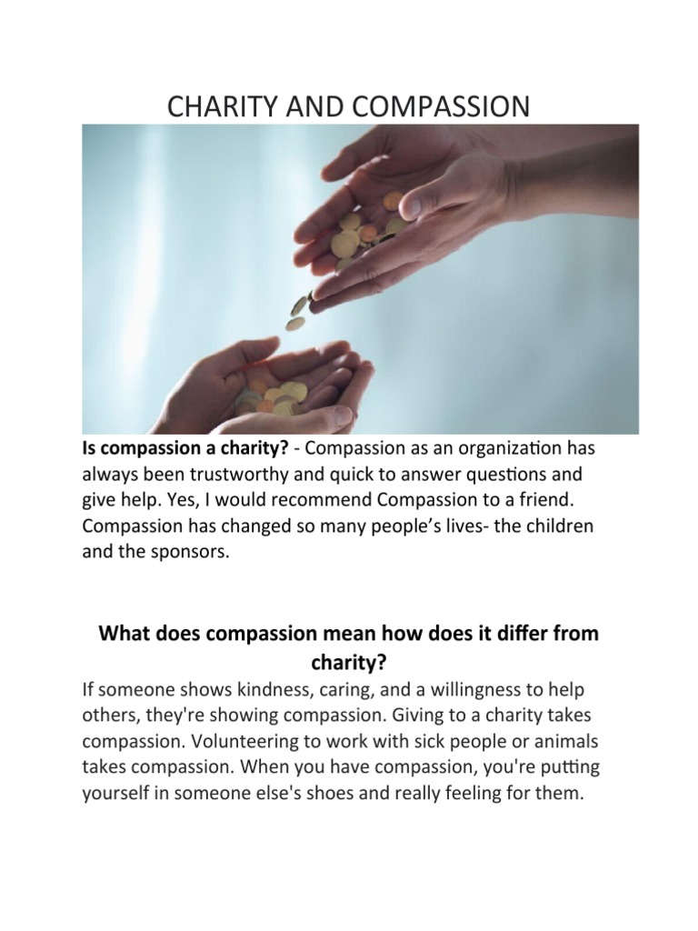 Charity and Compassion | PDF | Compassion | Charitable Organization