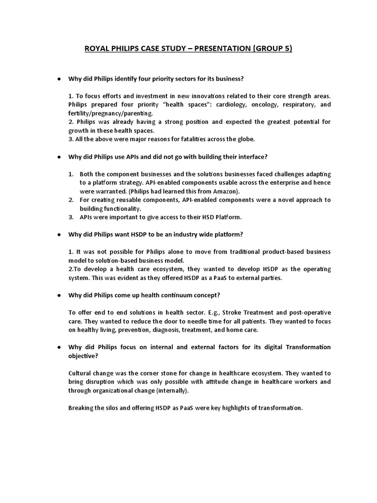 Royal Philips Case Study - HSDP Platform | PDF | Health Care | Philips